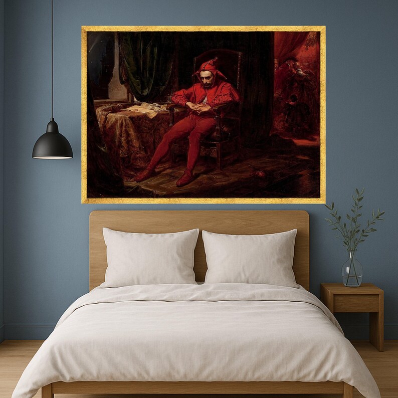 Jan Matejko Stańczyk the Sad Jester Canvas Painting, Classic Polish Masterpiece Wall Art ...