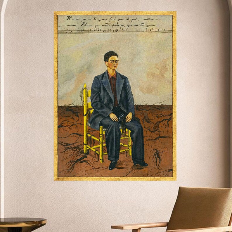 Frida Kahlo Portrait Canvas Wall Art, Surrealist Self-portrait Painting ...