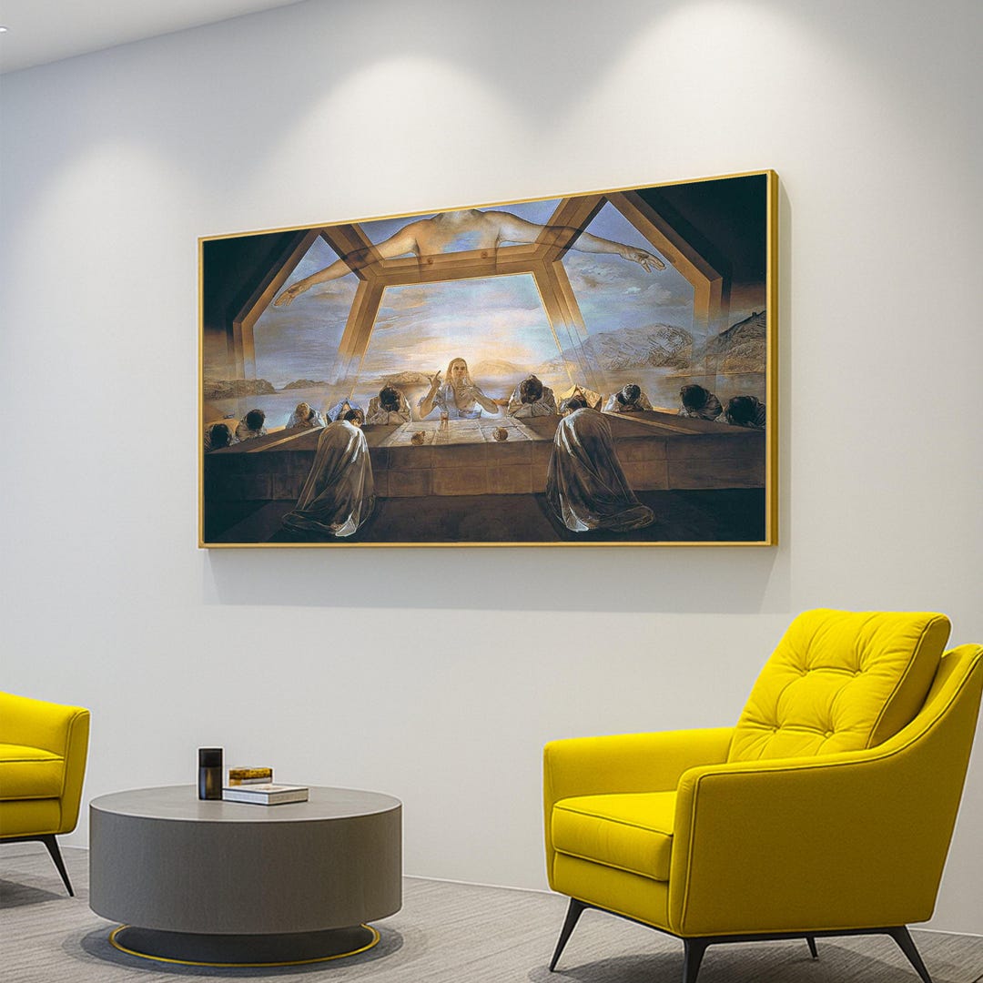 Surreal Last Supper Canvas Wall Art, Spiritual Religious Canvas, Modern ...