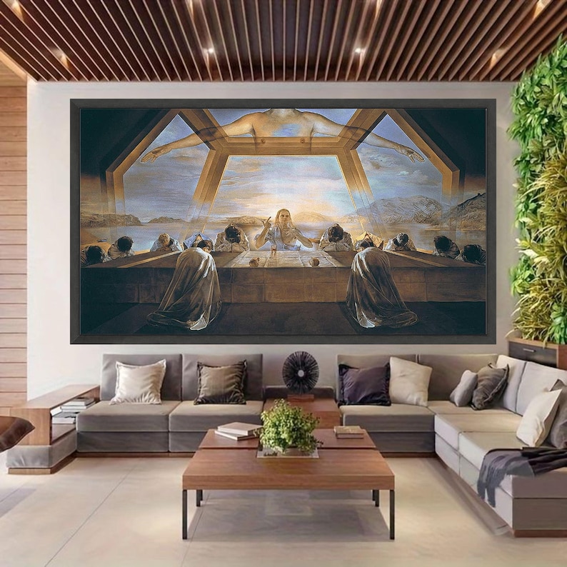 Surreal Last Supper Canvas Wall Art, Spiritual Religious Canvas, Modern ...