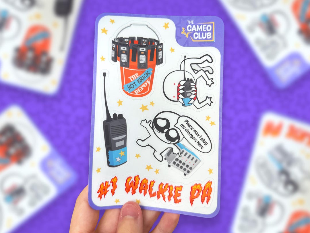 Walkie PA Sticker Sheet | Funny Film Set Stickers for Filmmakers, Film ...