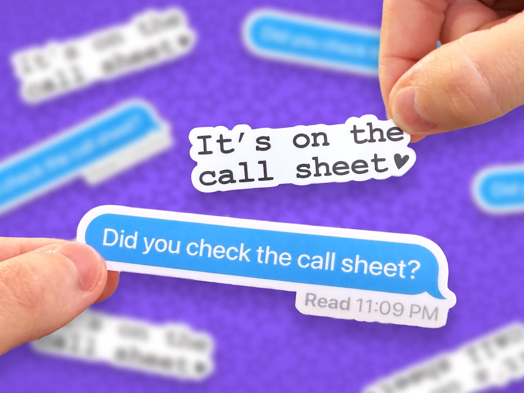 Film Set Call Sheet Sticker Pack | Film Set Stickers, Funny Stickers ...