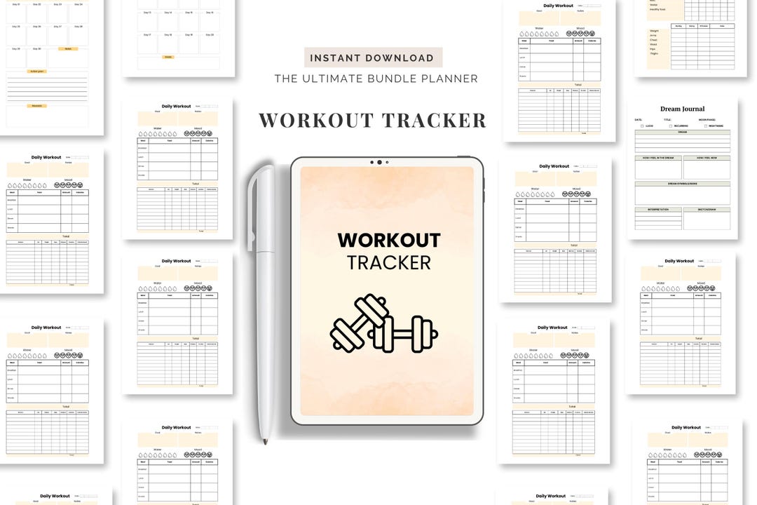 Printable Workout Tracker: Fitness Progress Log (PDF) - Etsy