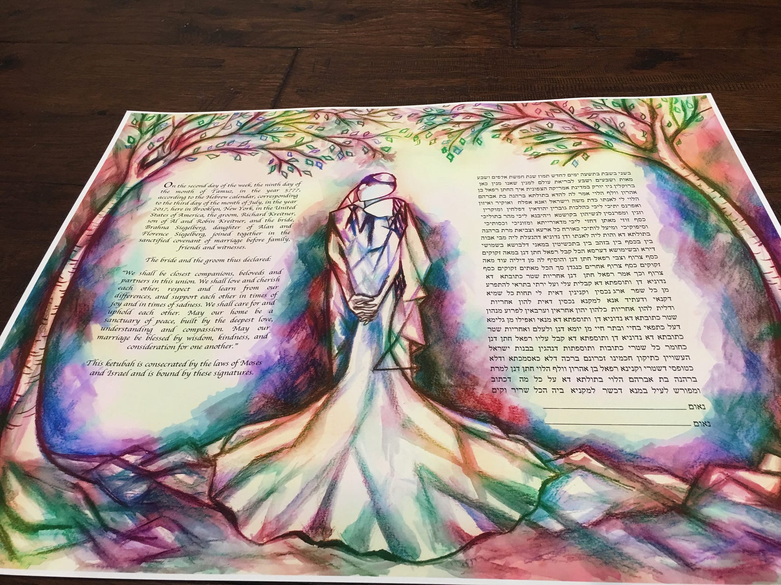Watercolor Ketubah Ketubot Orthodox Conservative Interfaith | Etsy