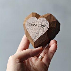 Personalized Ring Box - Heart Shape Ring Display Box - Engagement Ring ...