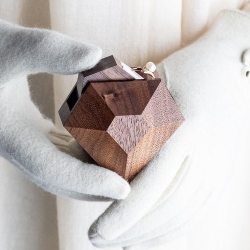 Ring Box the Mountain Made From Walnut Wood | Etsy