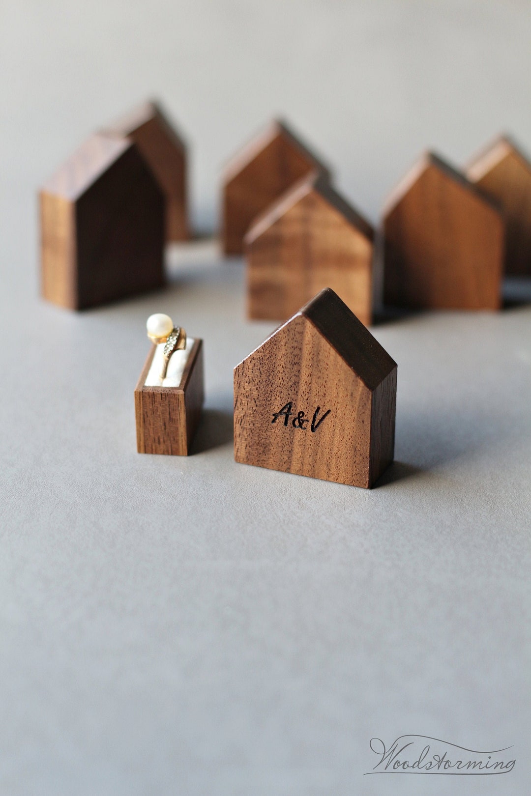 Woodstorming Personalized Wood Ring Box for Proposal, Unique Engagement ...