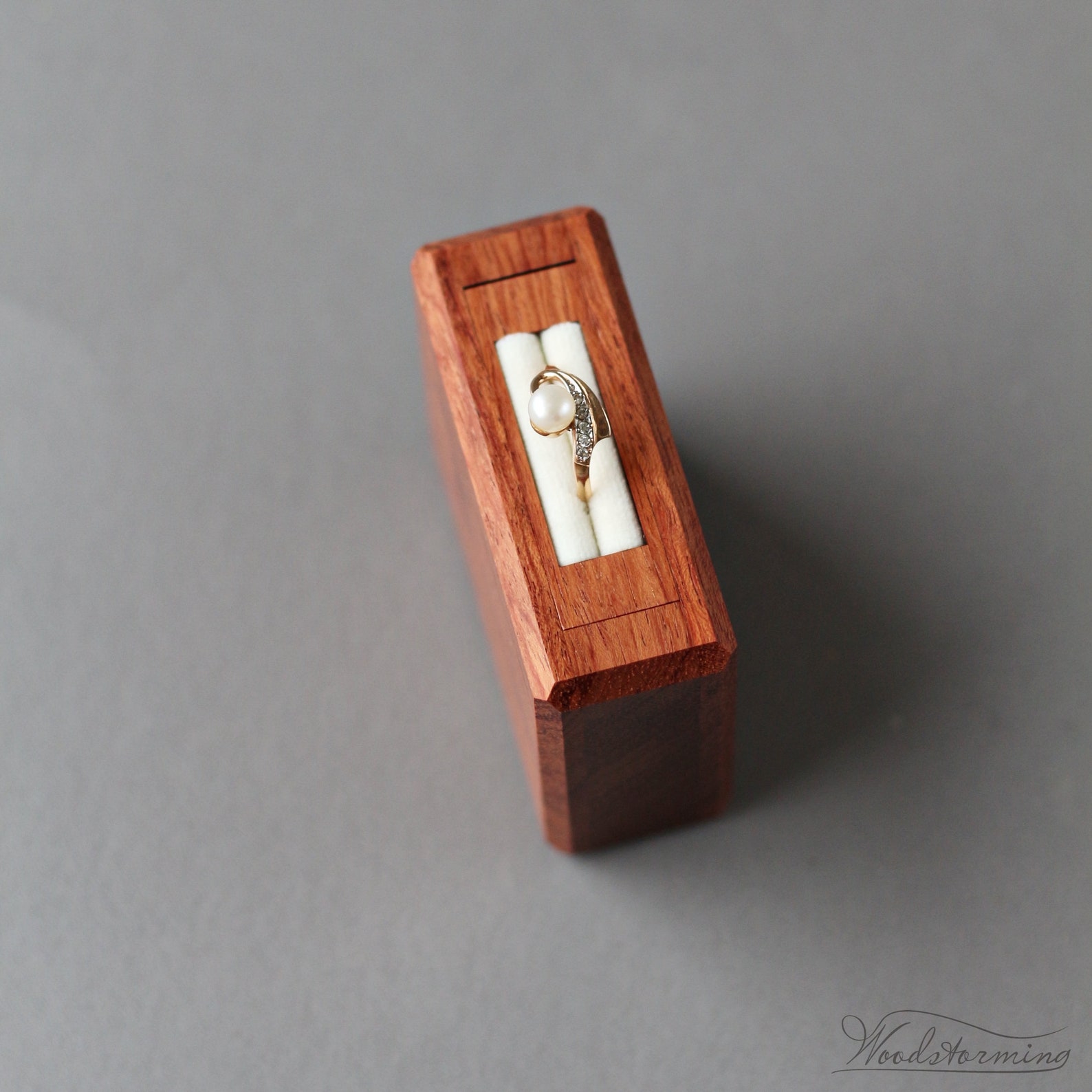 Square rotating ring display box secret proposal box | Etsy