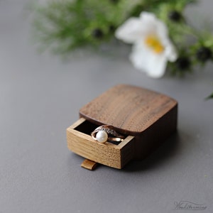 Slim Engagement Ring Box Tiny Proposal Ring Box Woodstorming - Etsy