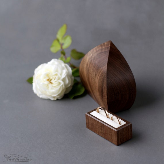 Wedding Ring Box Inspired by the Sea and Waves Double Ring - Etsy