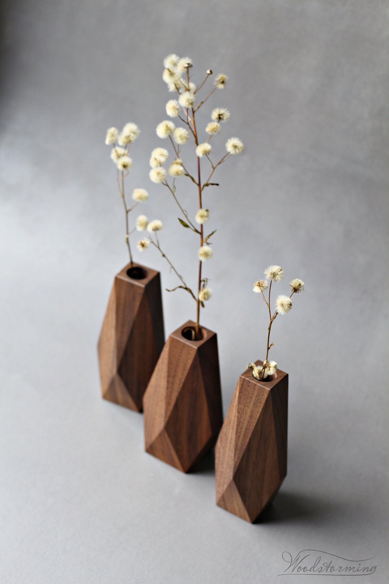 5th Wedding Anniversary Gift, Handcrafted Wood Vases for Unique Home ...