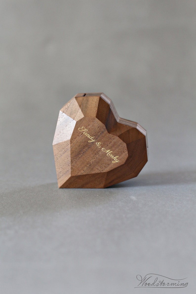 Personalized Ring Box Heart Shape Ring Display Box - Etsy