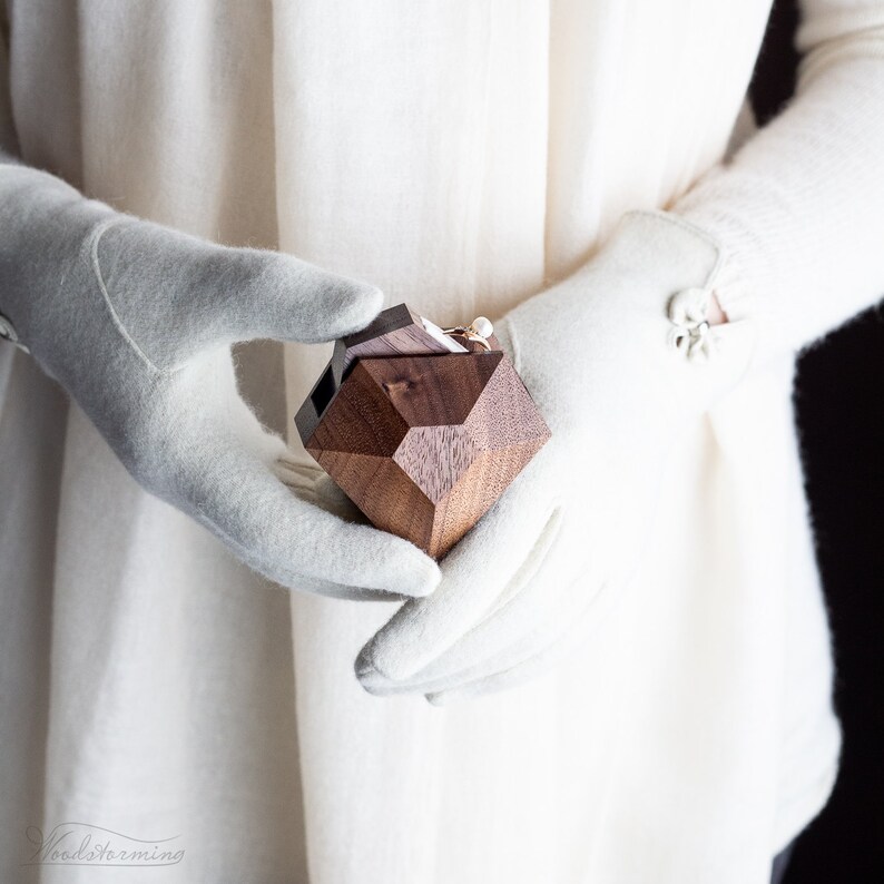 Unique Wooden Diamond Shape Proposal Ring Box Personalized - Etsy