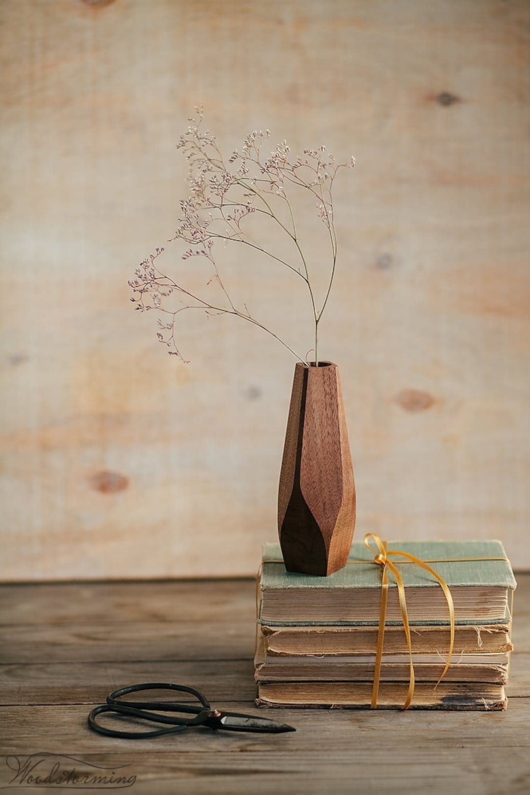 Wavy Wood Vase, Minimalist Flower Vase - Bud Vase, Housewarming Gift ...