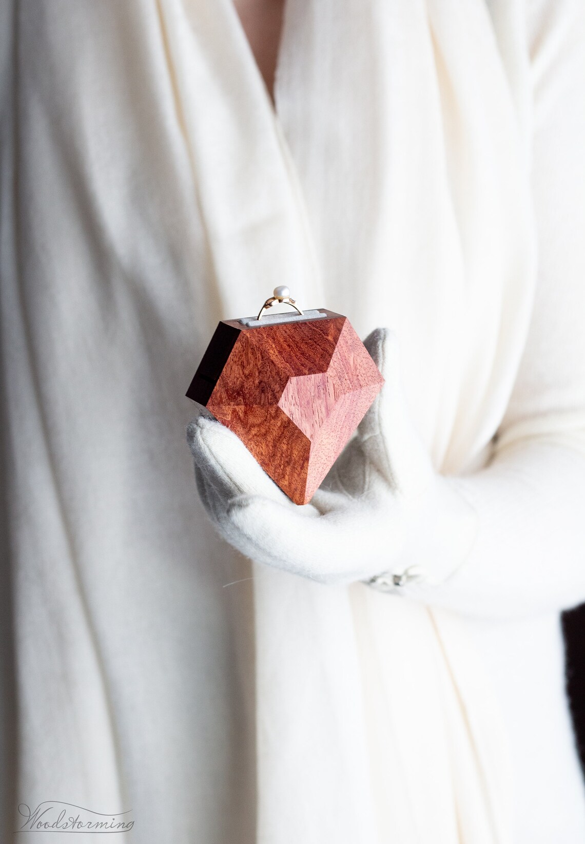 Engagement ring box unique ring box diamond shape ring | Etsy