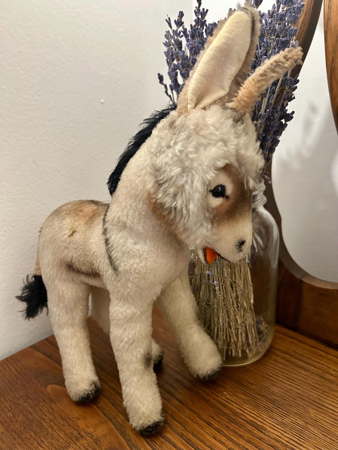 Vintage Steiff Donkey Plush Esel 1950s Button in Ear German Stuffed ...