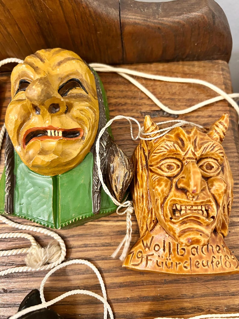 Vintage German Fasnacht Mini Masks Lot of 23 Resin & Plaster Carnival ...