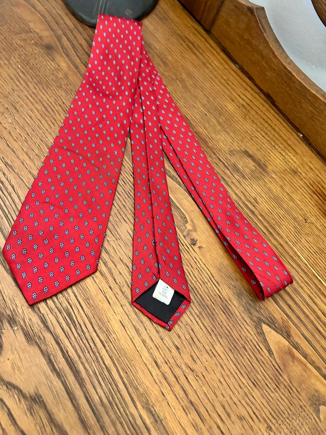 Vintage Lanvin Paris Red Paisley Silk Tie 3in – Designer Neckwear Made ...