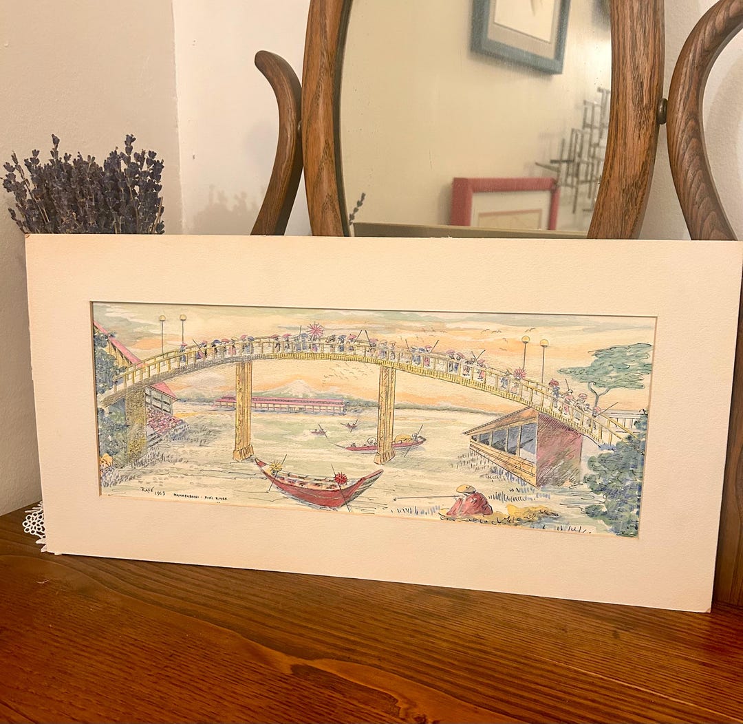 Original 1963 Japanese River Bridge Drawing – Rafe Studios New York ...