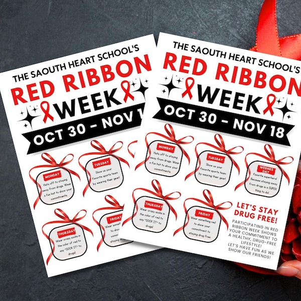 Red Ribbon Week Poster - Etsy