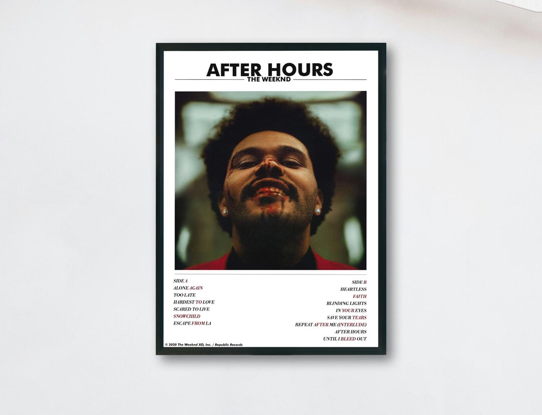 The Weeknd – After Hours Poster | Modern Music Wall Art | Album Cover ...