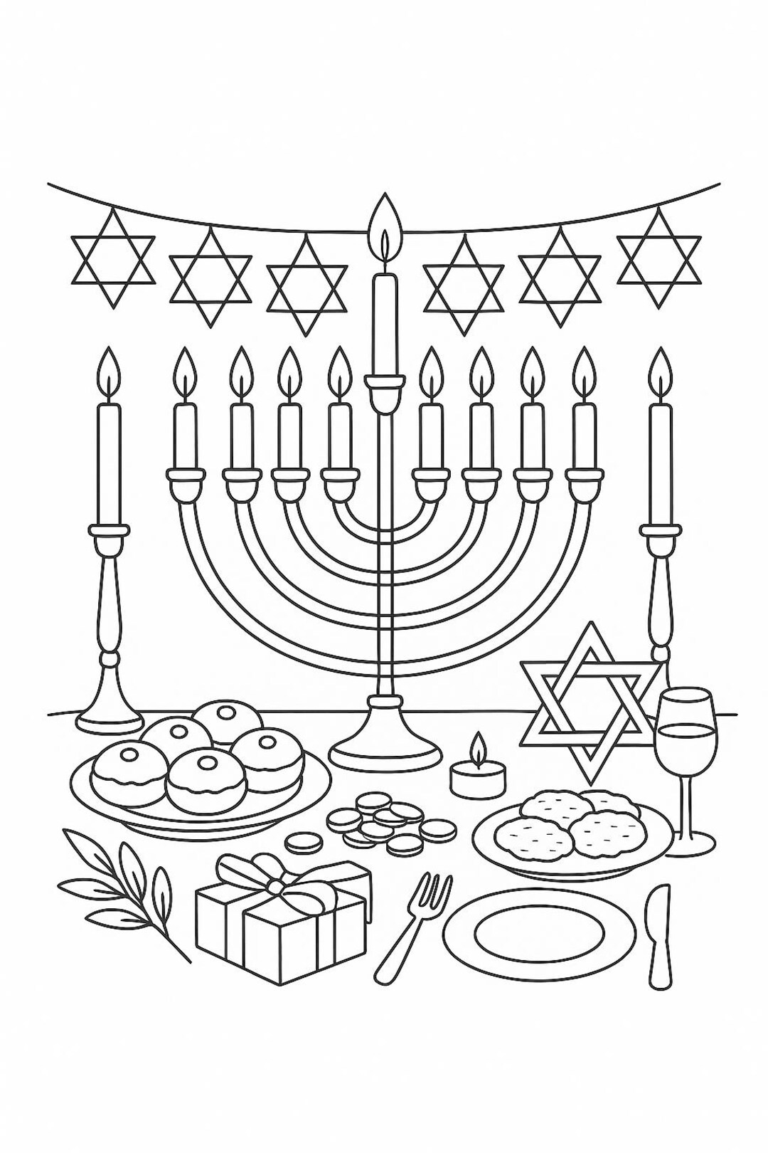 Hanukkah Printable Coloring Pages Bundle With About Me Hanukkah Page ...