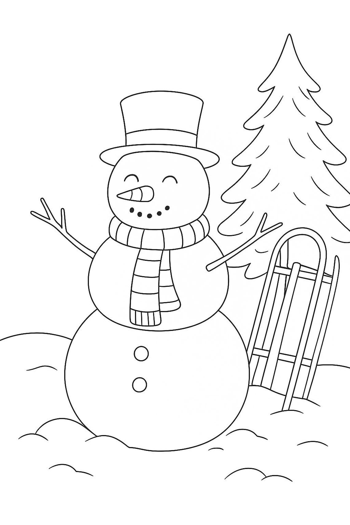 Building a Snowman Printable Coloring Pages Five (5) Pages - Etsy