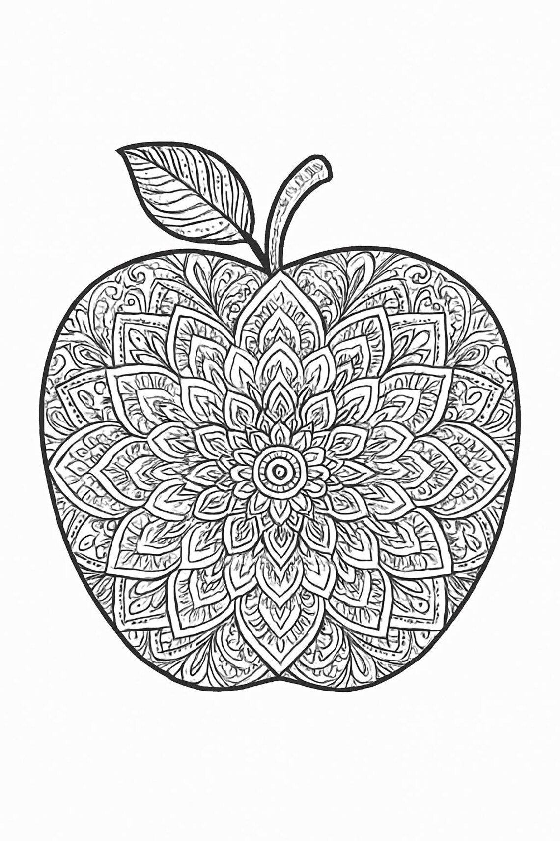 Pumpkin, Apple, and Pie Mandala Printable Adult Coloring Pages - Etsy