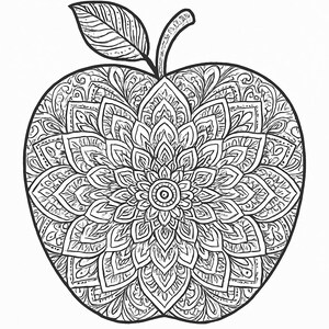 Pumpkin, Apple, and Pie Mandala Printable Adult Coloring Pages - Etsy