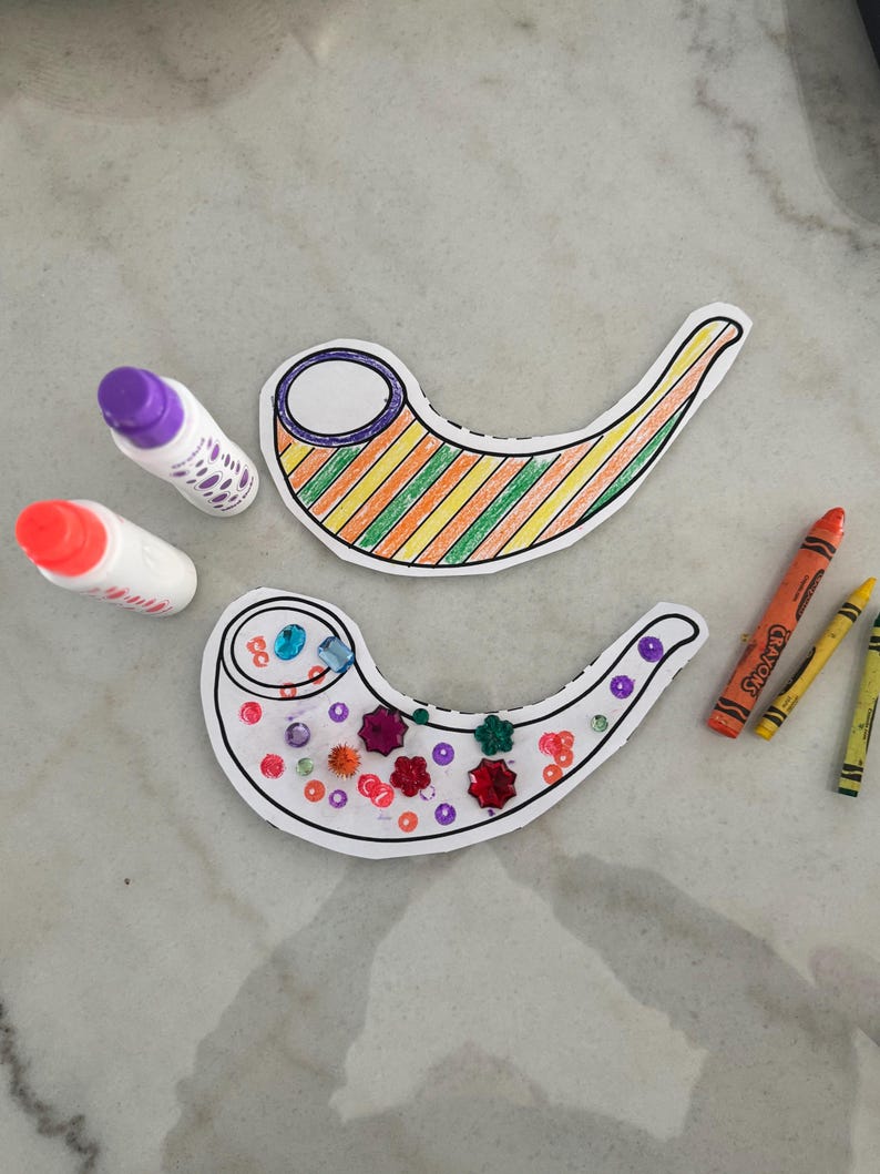 Shofar Craft Printable – Cut Out & Decorate Activity | Rosh Hashanah ...