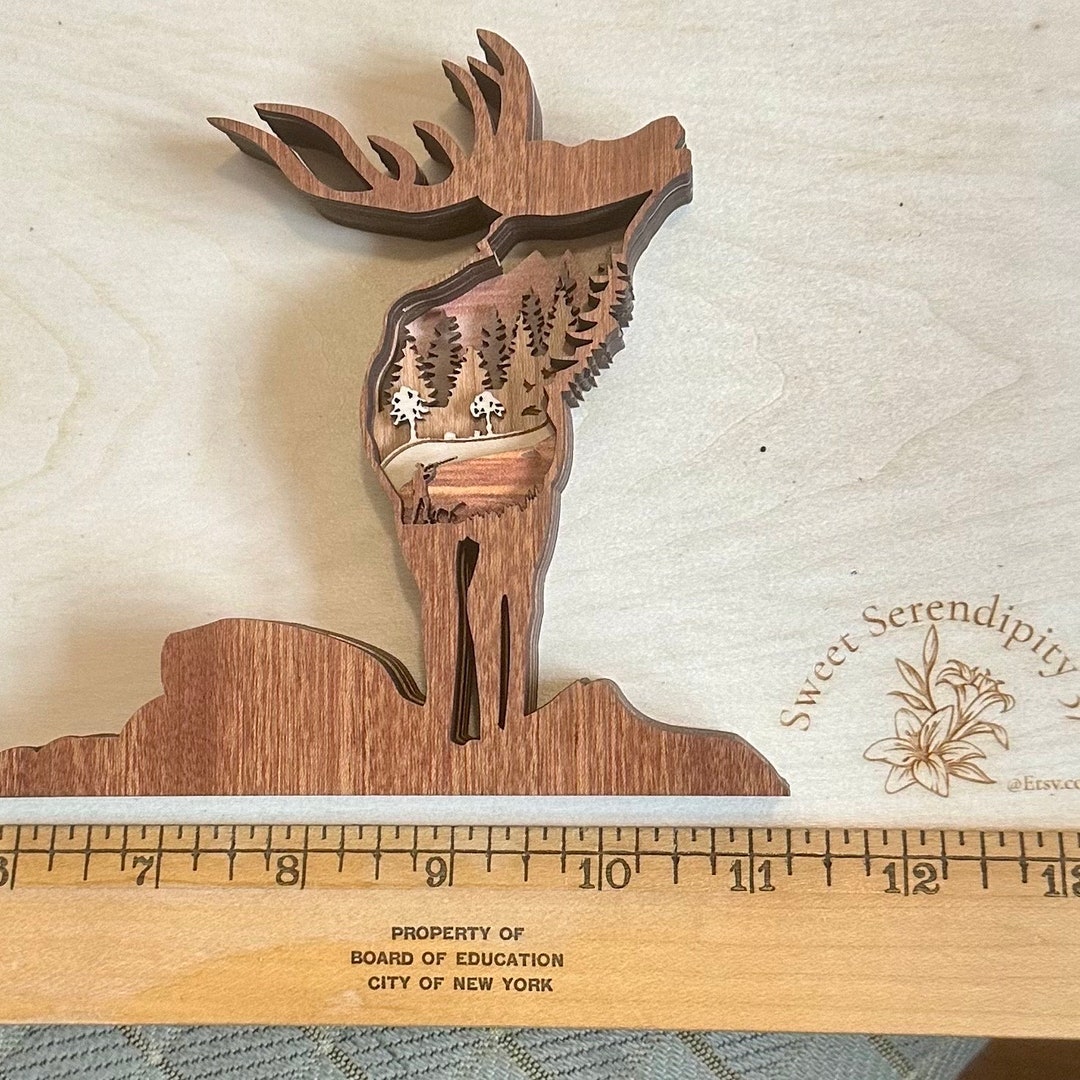 Elk; 3D Layered Wood Art; Hunter - Etsy