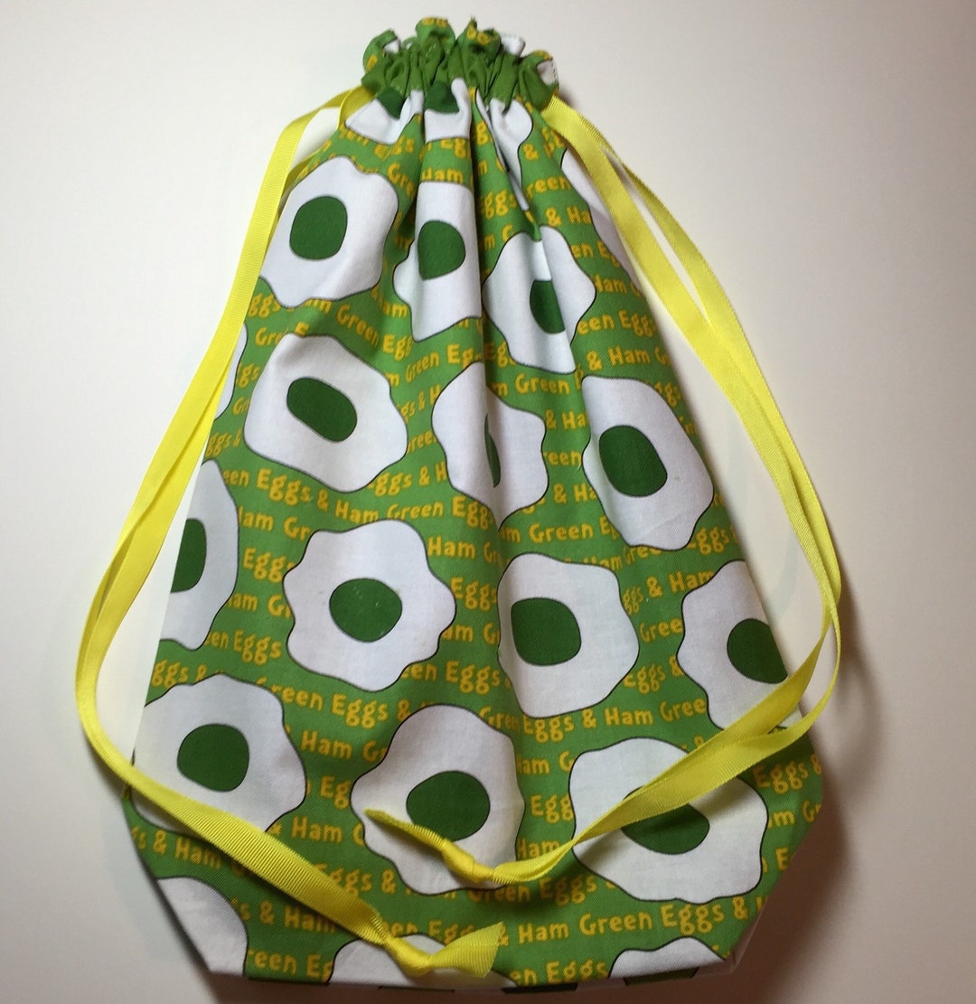 Green Eggs and Ham Drawstring Project Bag - Etsy