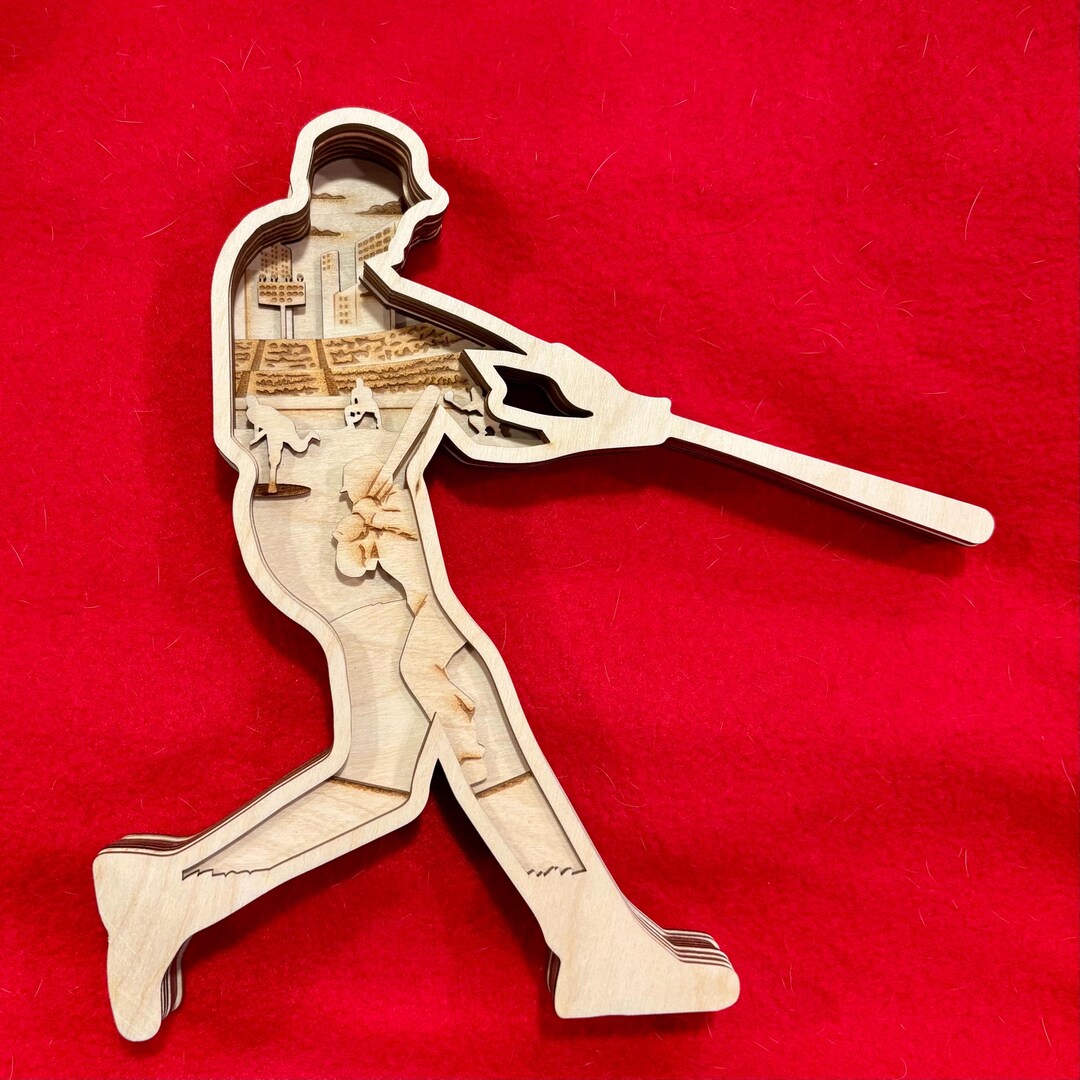Baseball Player, Wood, Multi-layer, U Craft It - Etsy