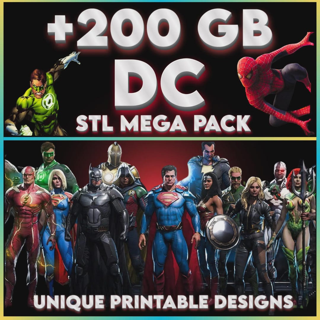 200+GB Dc-inspired STL Mega Pack | Iconic Superhero Figures, Busts ...