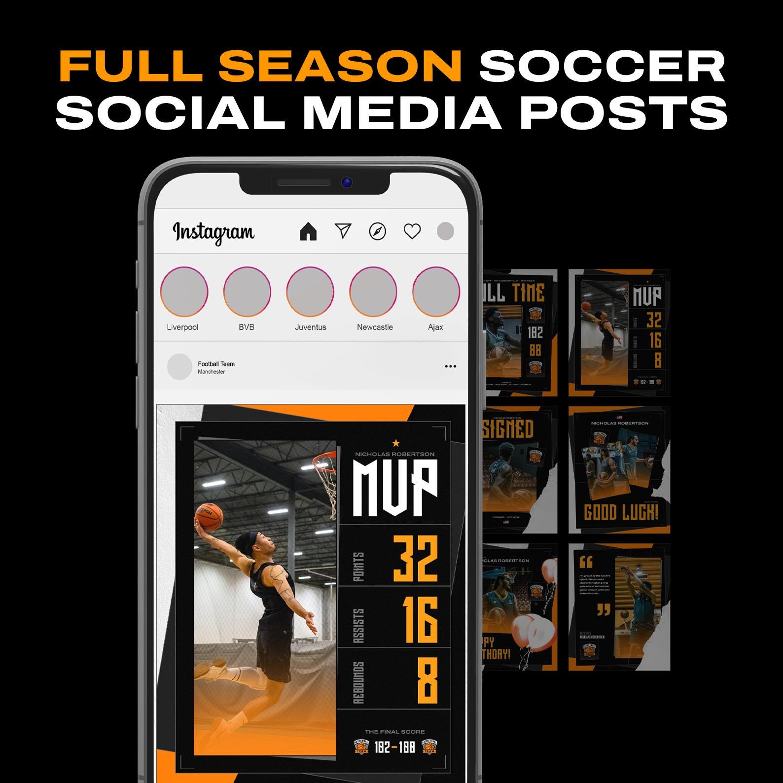 Basketball Social Media Templates - 10 Editable .PSD Graphics ...