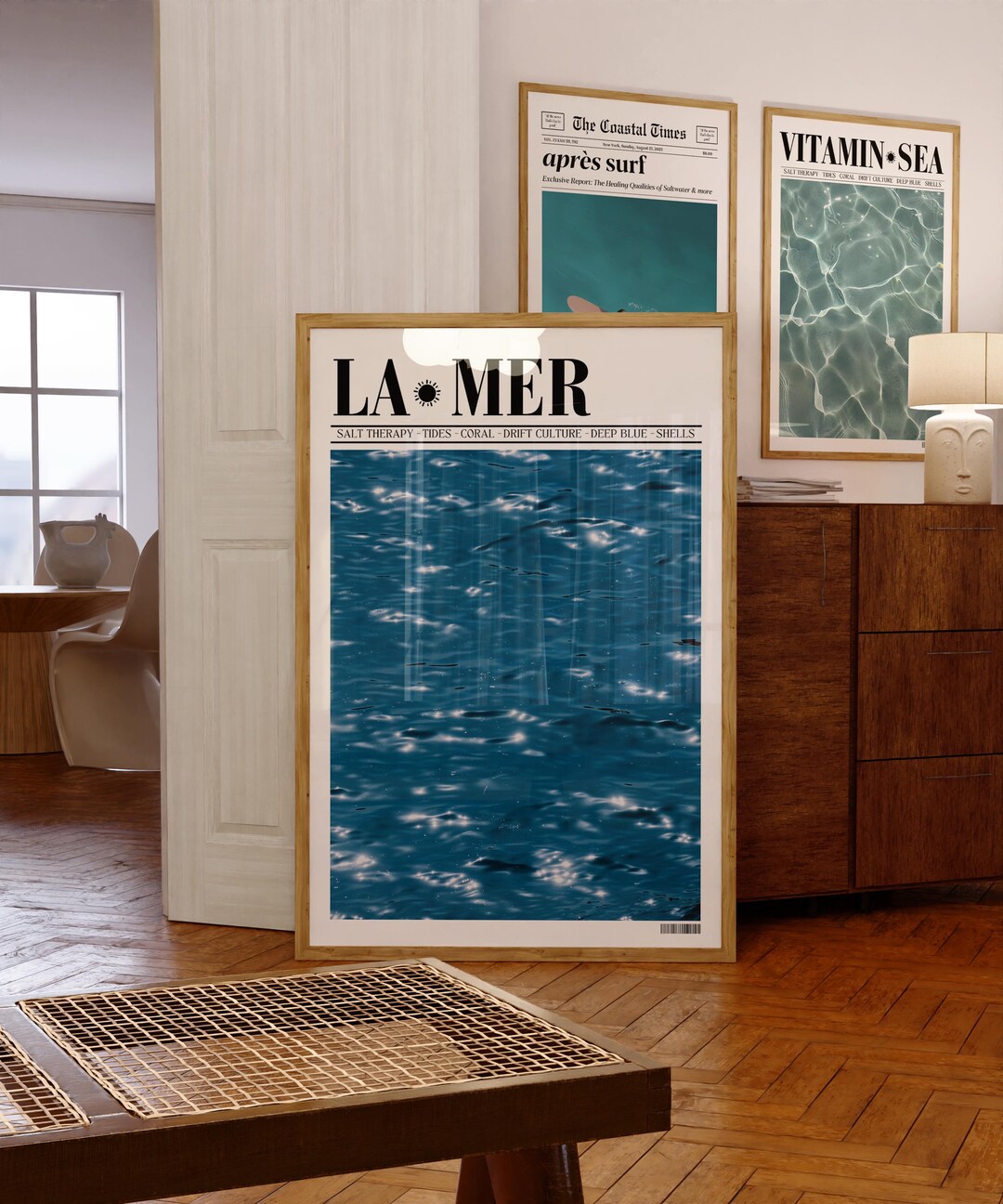 La Mer Ocean Wall Art Print, Deep Blue Sea Poster, Coastal Beach Print ...