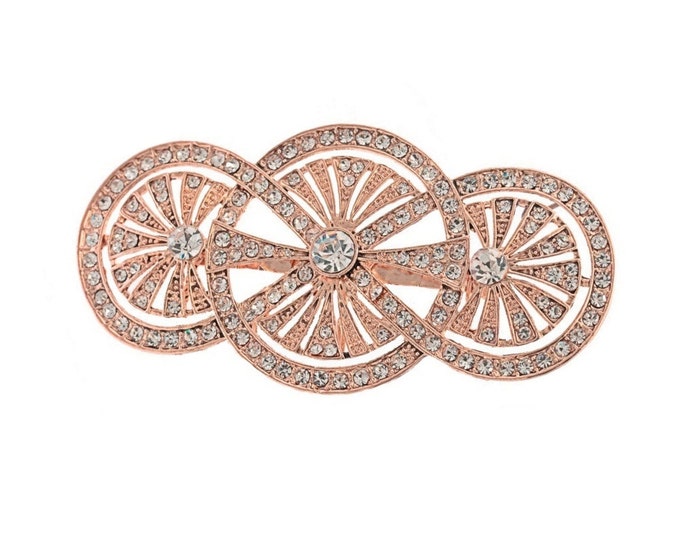 Rose Gold Brooch Christmas Brooch Art Deco Brooch Rosegold - Etsy