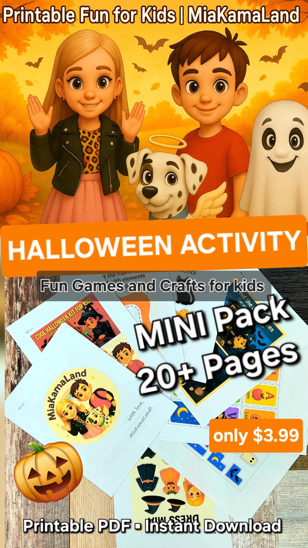 Printable Halloween Activity Pack for Kids: Games, Puzzles, Coloring ...
