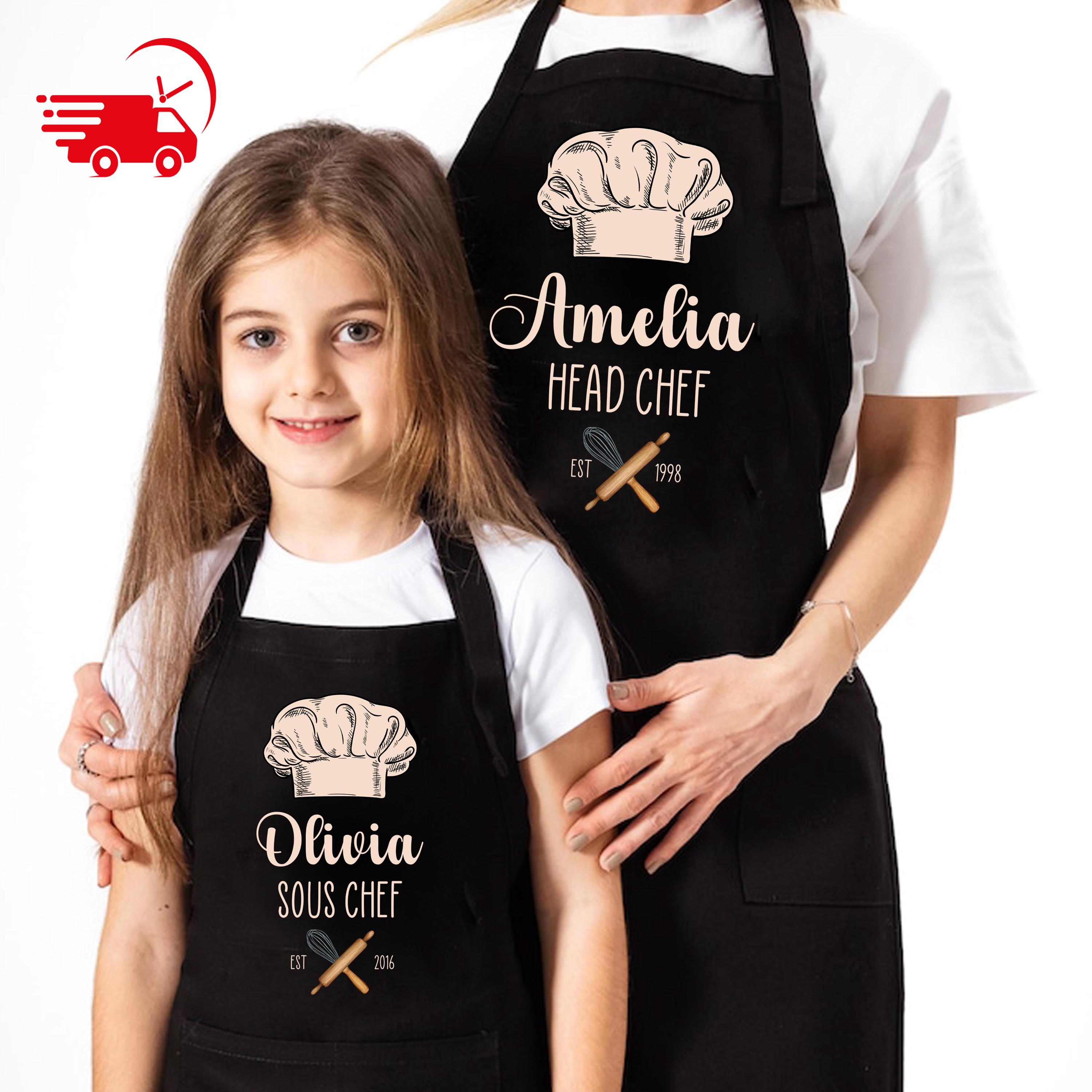 Custom Head & Sous Chef Apron, Kitchen Apron, Personalized Apron ...