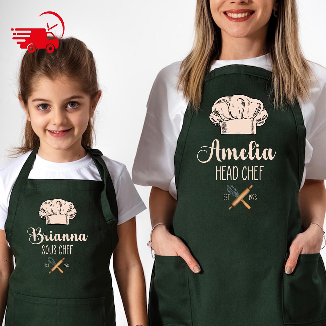 Custom Head & Sous Chef Apron, Kitchen Apron, Personalized Apron ...