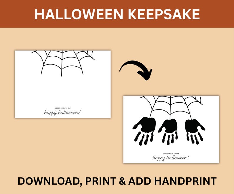 Spider Handprint Craft, Fun Halloween Activity (digital Download ...