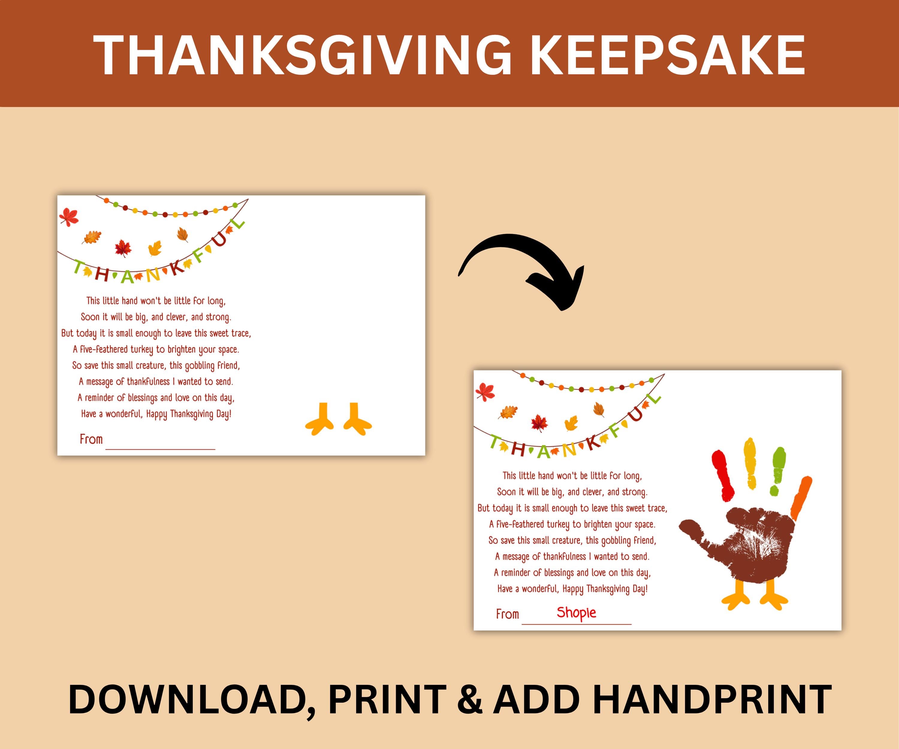 Thanksgiving Turkey Poem Handprint Craft – Printable Handprint Art ...