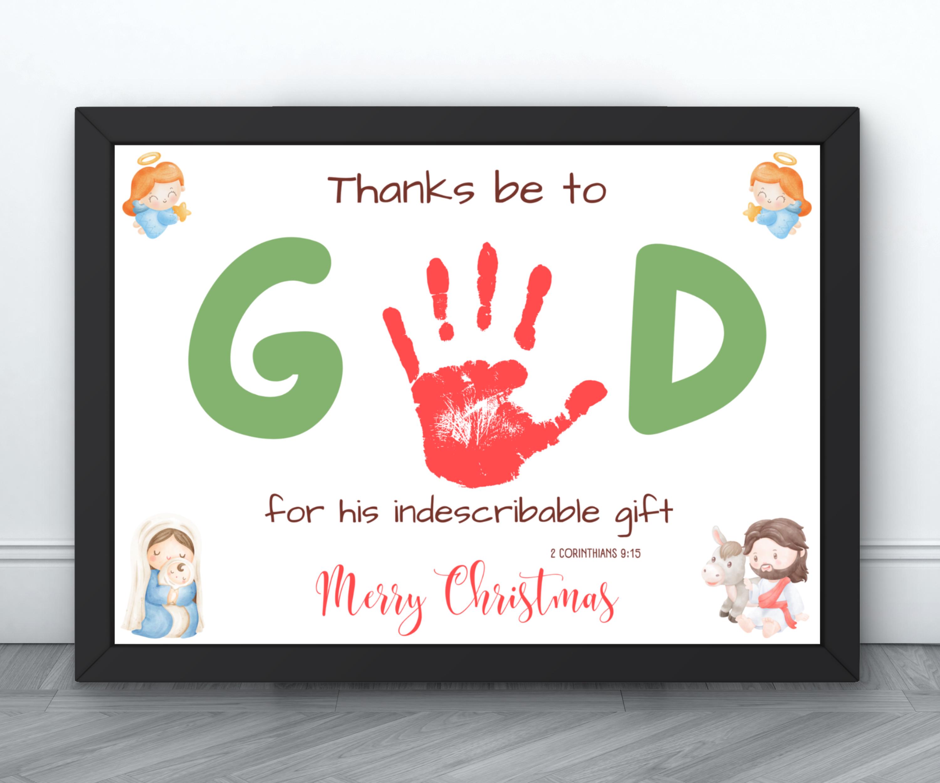Christian Christmas Handprint Art, Bible Verse Craft (digital Download ...