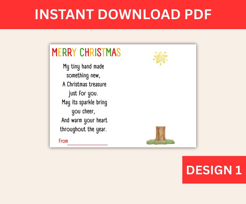 Christmas Tree Handprint Poem, DIY Kid's Craft (digital Download) - Etsy