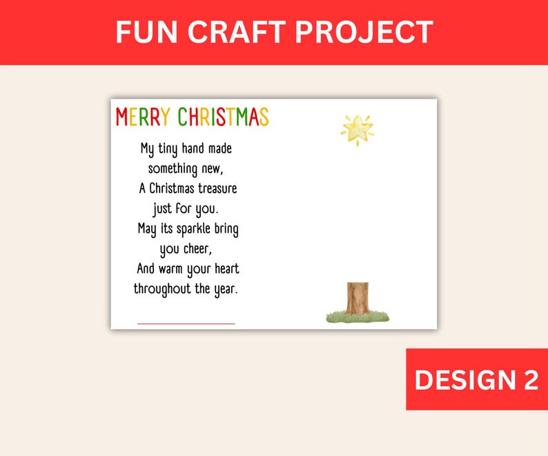 Christmas Tree Handprint Poem, DIY Kid's Craft (digital Download) - Etsy