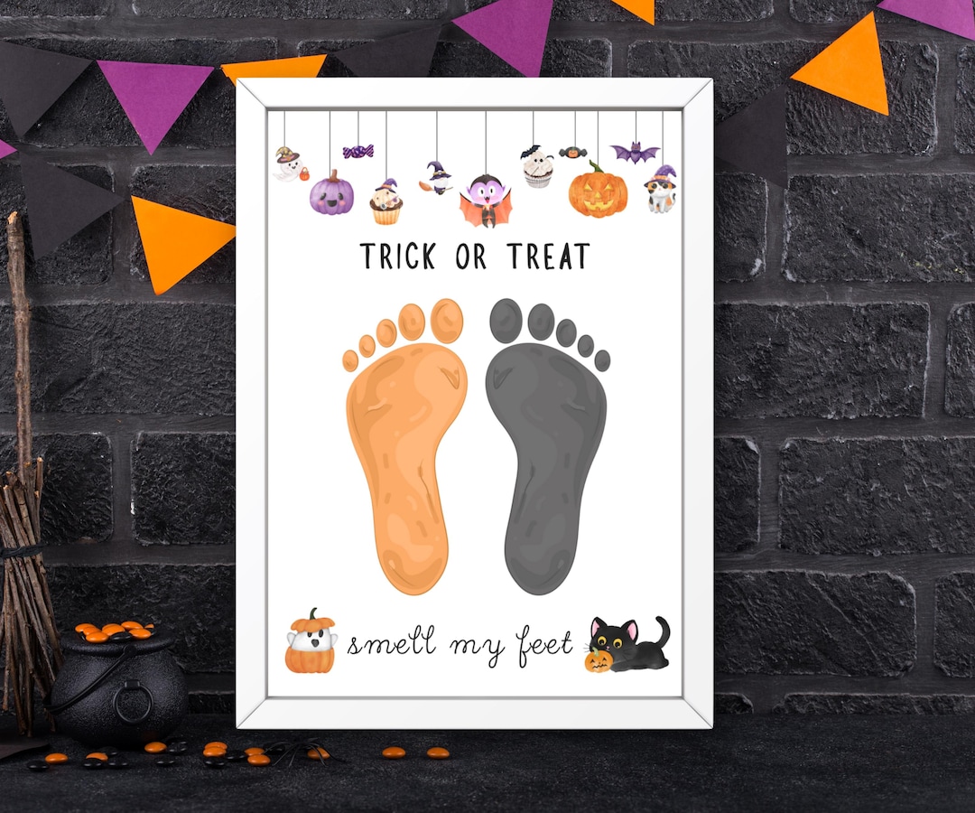 Trick or Treat Smell My Feet Printable | Halloween Handprint or ...