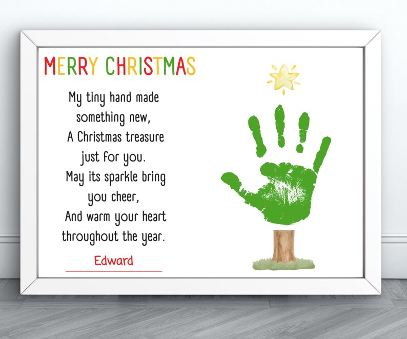 Christmas Tree Handprint Poem, DIY Kid's Craft (digital Download) - Etsy