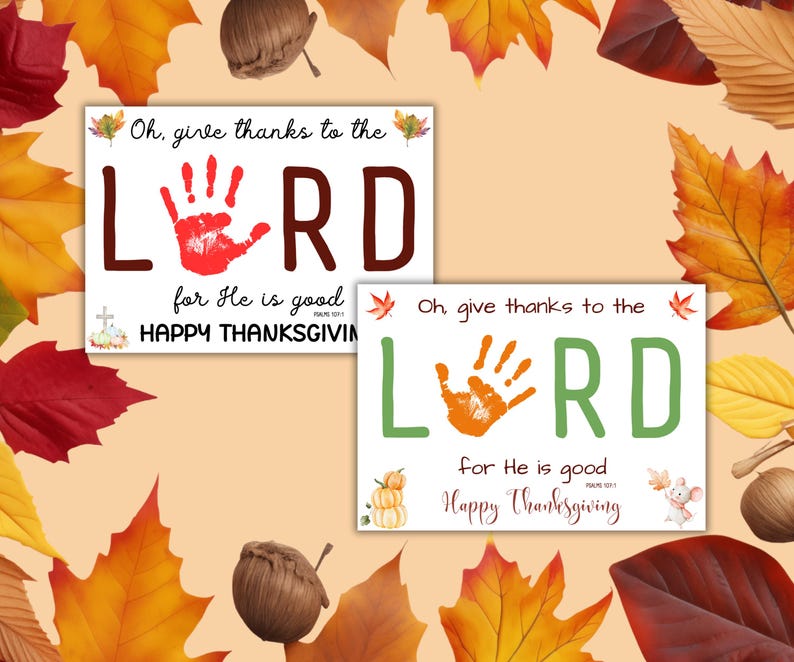 Christian Thanksgiving Handprint Craft Printable Give Thanks to the ...