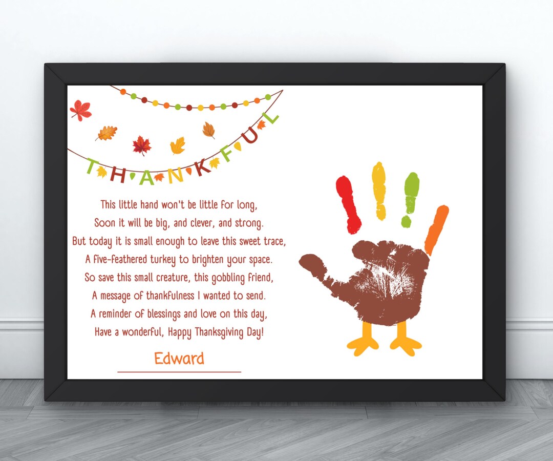 Thanksgiving Turkey Poem Handprint Craft – Printable Handprint Art ...