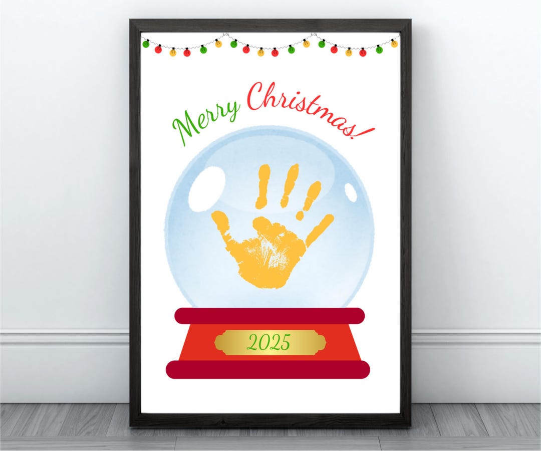 Christmas Snow Globe Handprint Craft, DIY Handprint Keepsake (digital ...